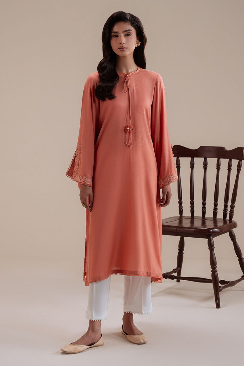 Cross Stitch | Basic Pret | Caramel Glow Dyed Lawn Shirt - House of Maryam